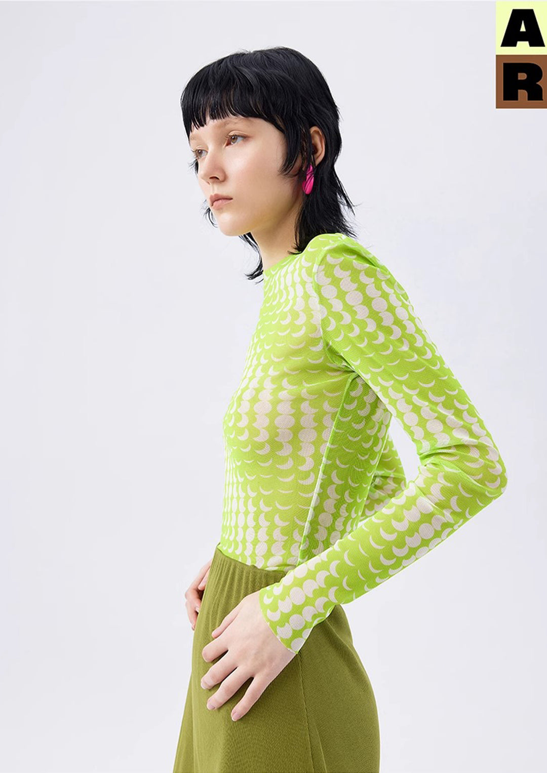 Lunar eclipse see-through mesh top - lime – Future Fusion Online