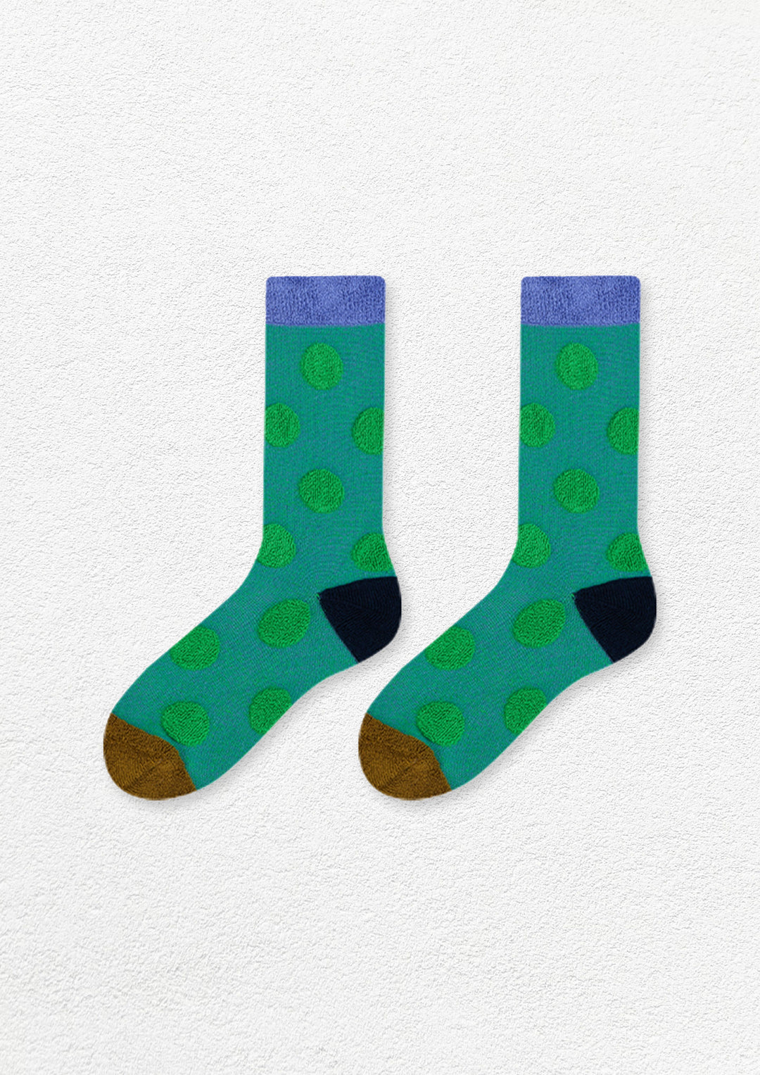 Terry polka dot mid-calf socks - sea green – Future Fusion Online
