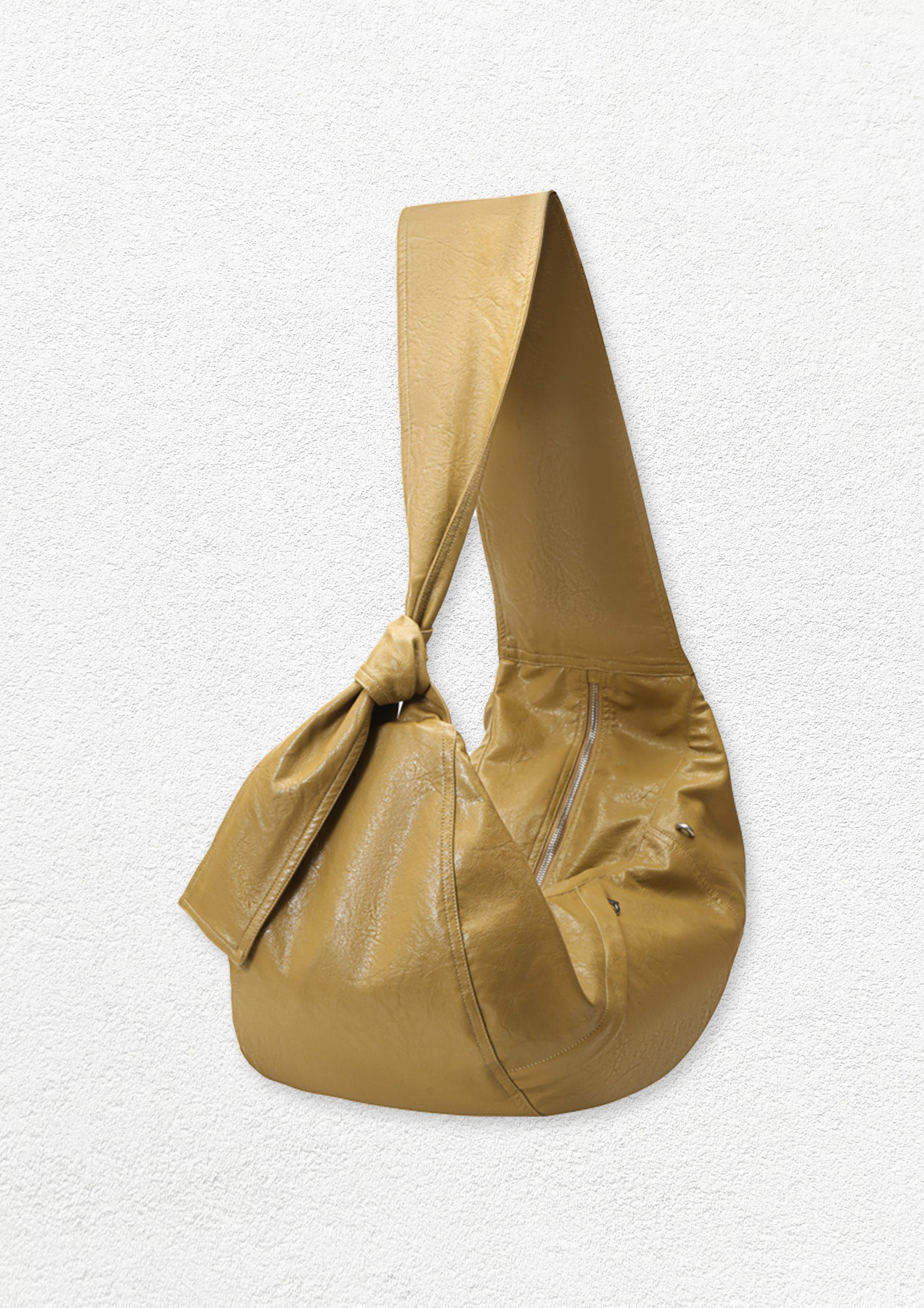 Vegan leather large dumpling bag - mustard – Future Fusion Online