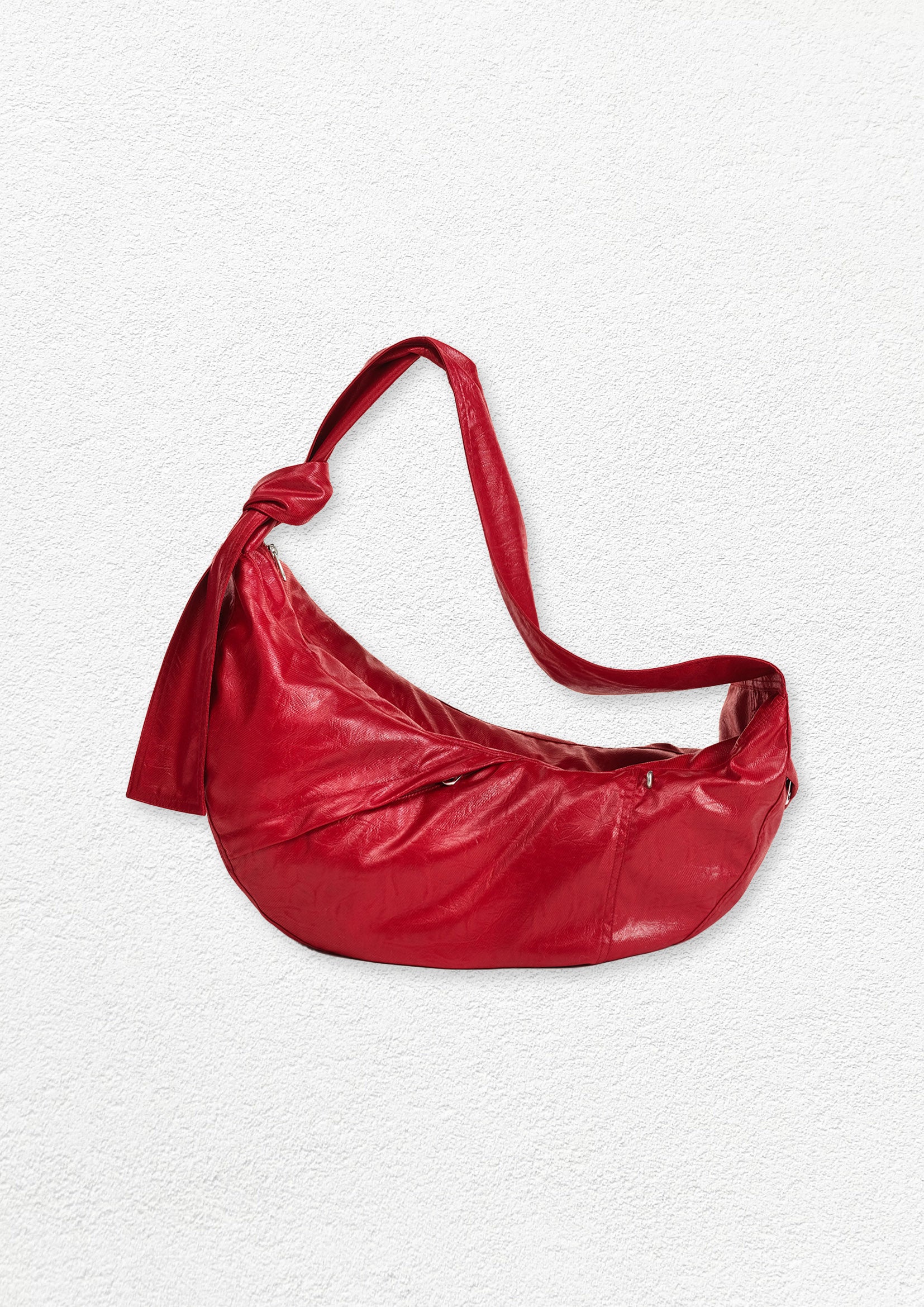 Vegan leather large dumpling bag - red – Future Fusion Online